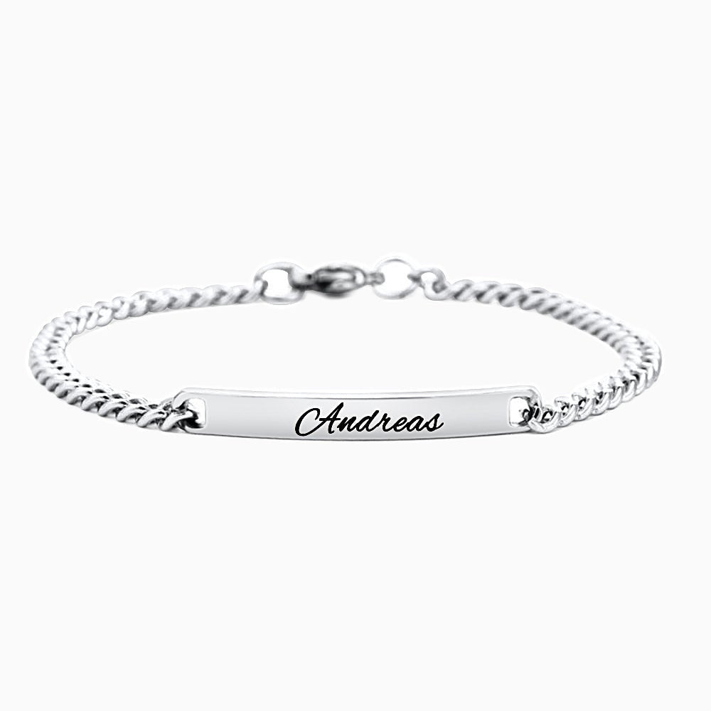 Verwunderlich Silber Armband Mit Gravur Manner Bild